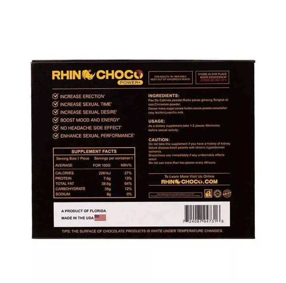 Rhino Choco for Men 12 Pack - H&MI WHOLESALE DISTRIBUTORS